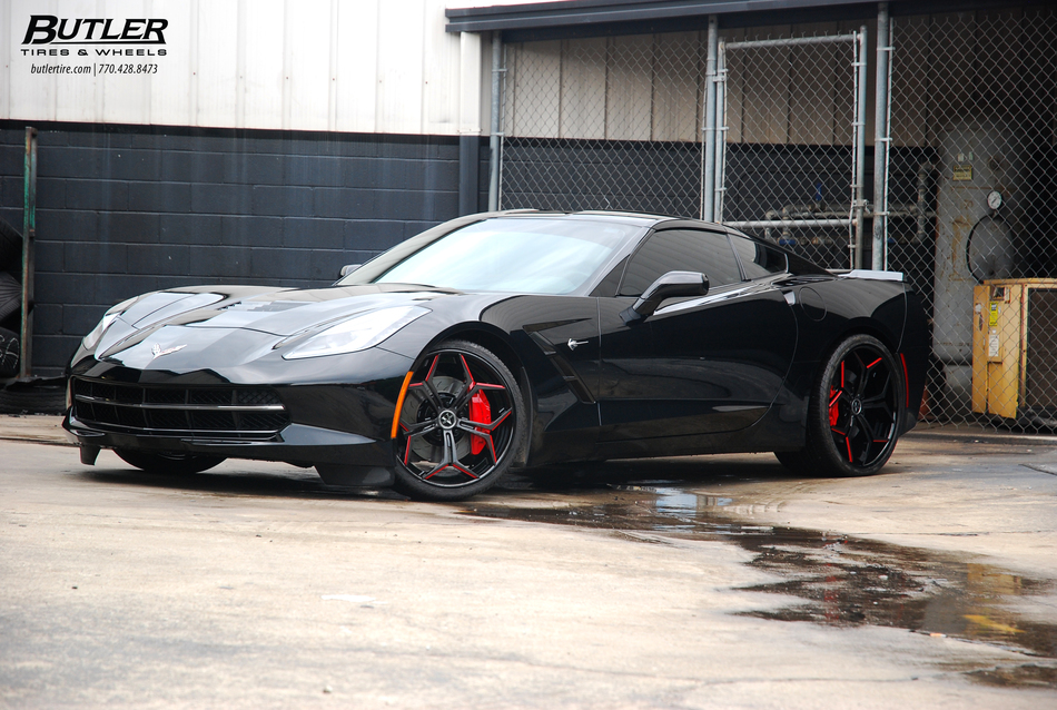 C7 Chevy Corvette Stingray with 20/21in Custom Carbon Fiber Vellano VCX ...