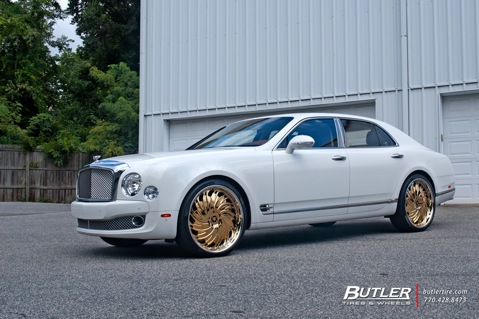 Bentley Mulsanne with 24in Gold Savini Diamond Prali Wheels - Trending ...