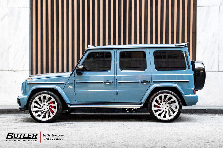 China Blue Urban Mercedes G63 AMG Powered by Renntech and Vossen Wheels ...