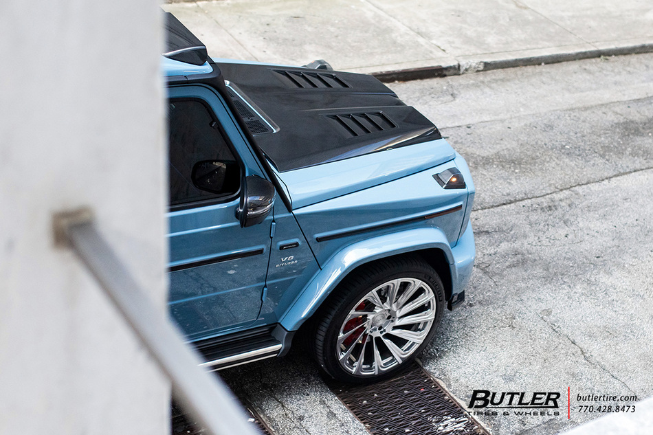 China Blue Urban Mercedes G63 AMG Powered by Renntech and Vossen Wheels ...
